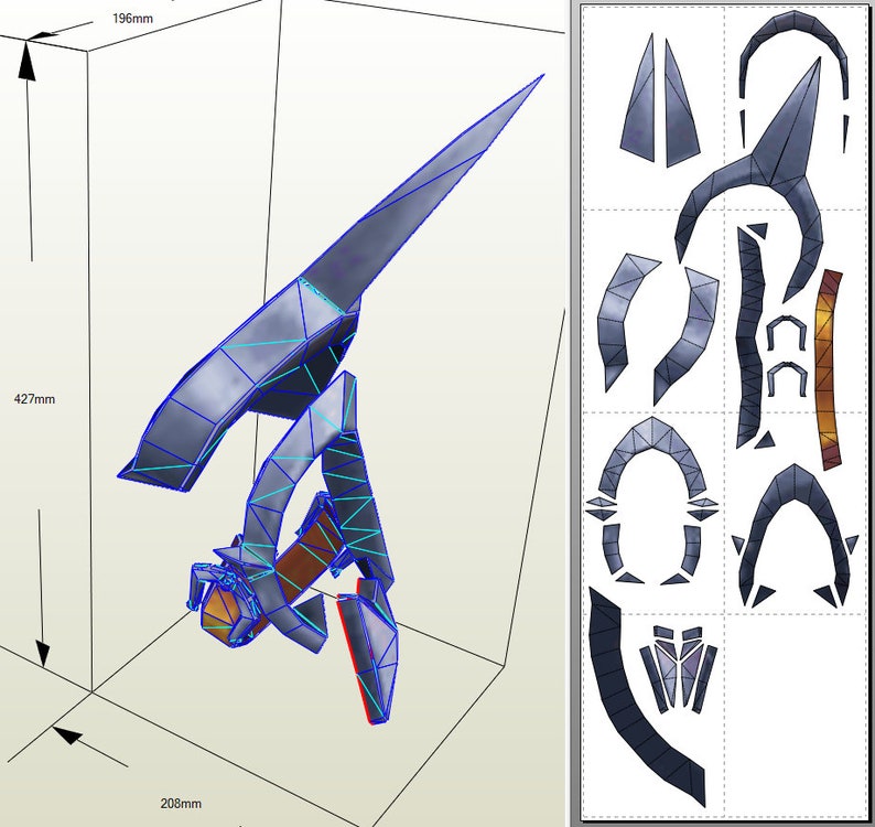 Heartsteel Kayn Rhaast Foam Template | Pepakura | Blueprint | League of ...