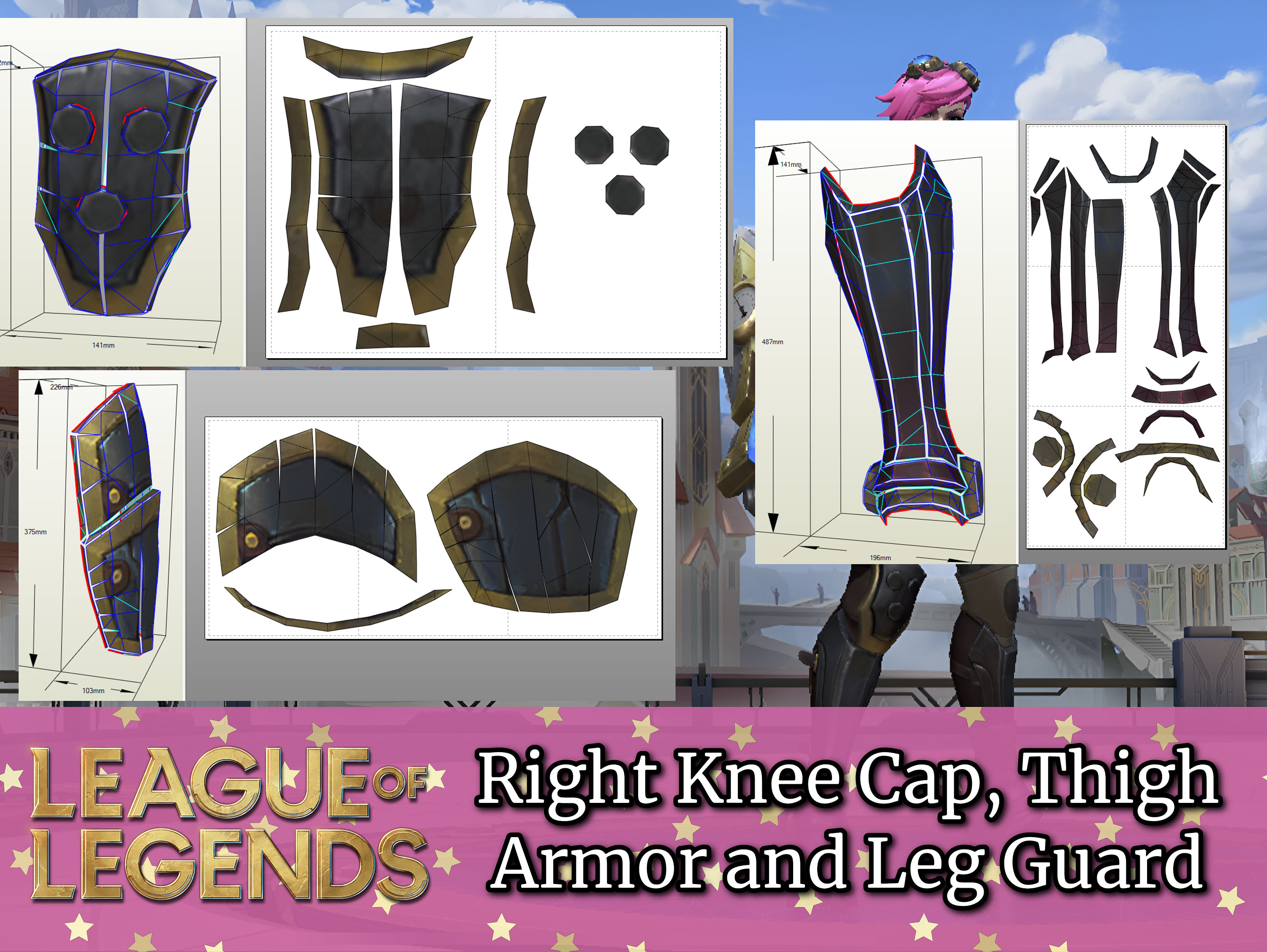 Default Vi EVA Foam Template | Pepakura | League of Legends | Base Vi ...