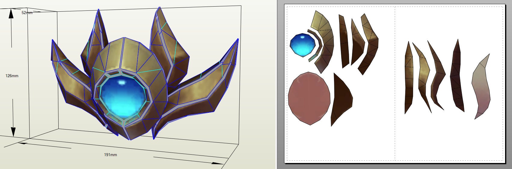 Porcelain Miss Fortune Cosplay Template | Pepakura | Blueprint | League ...