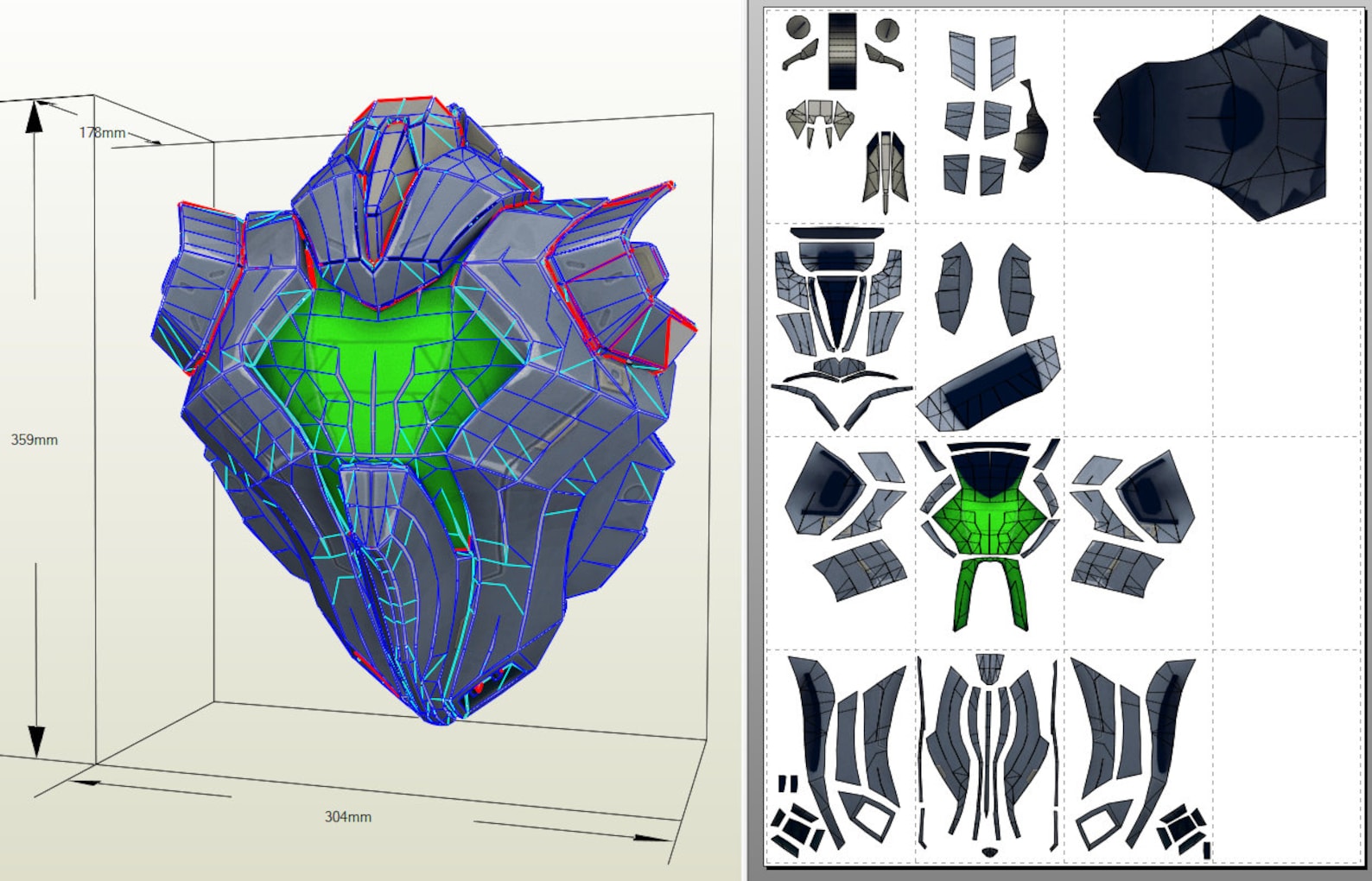 Viper Accessories Cosplay Template - Pepakura - Blueprint for Cosplay ...
