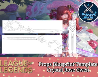 Prestige Crystal Rose Gwen Scissor Prop Template | Blueprint | League ...