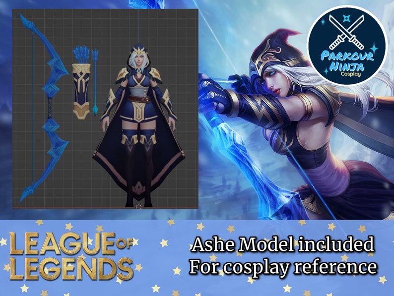 Ashe Bow Prop Pepakura Template | Pepakura | League of Legends | A4 PDF to Foam - Etsy