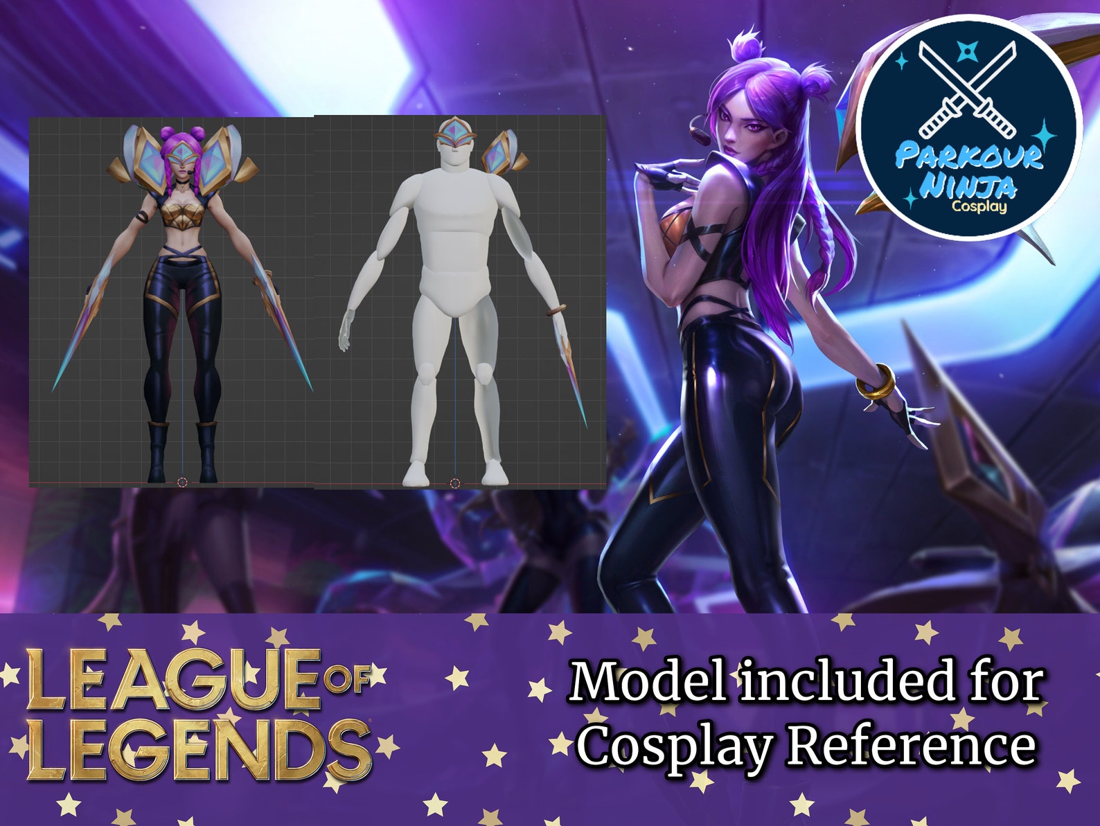 KDA Kai'sa Template | Pepakura | League of Legends | KDA Popstars - Etsy