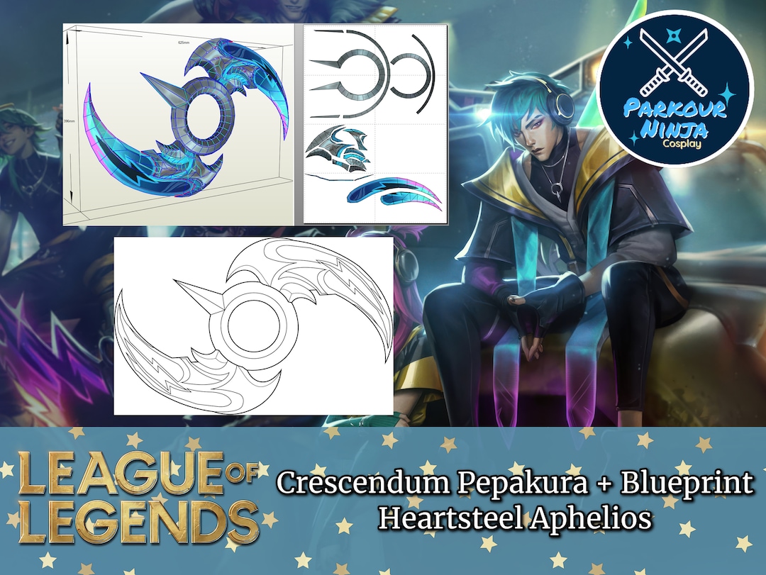 Modèle daccessoire Heartsteel Aphelios Crescendum Péakura Plan Ligue des Légendes Cœur d'acier ...