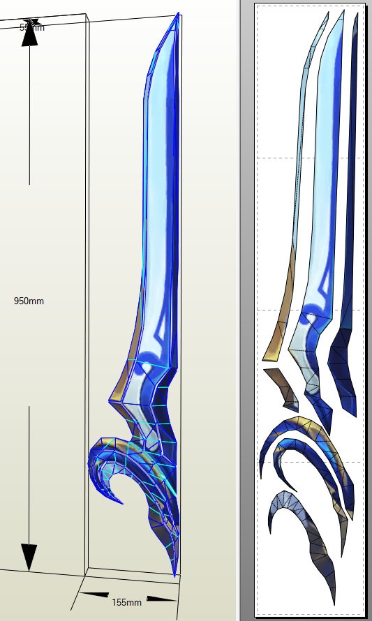 Porcelain Irelia Cosplay Template | Pepakura | Blueprint | League of ...