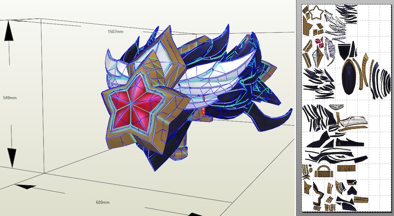 Star Guardian Jinx Cosplay Template | Pepakura | League of Legends ...