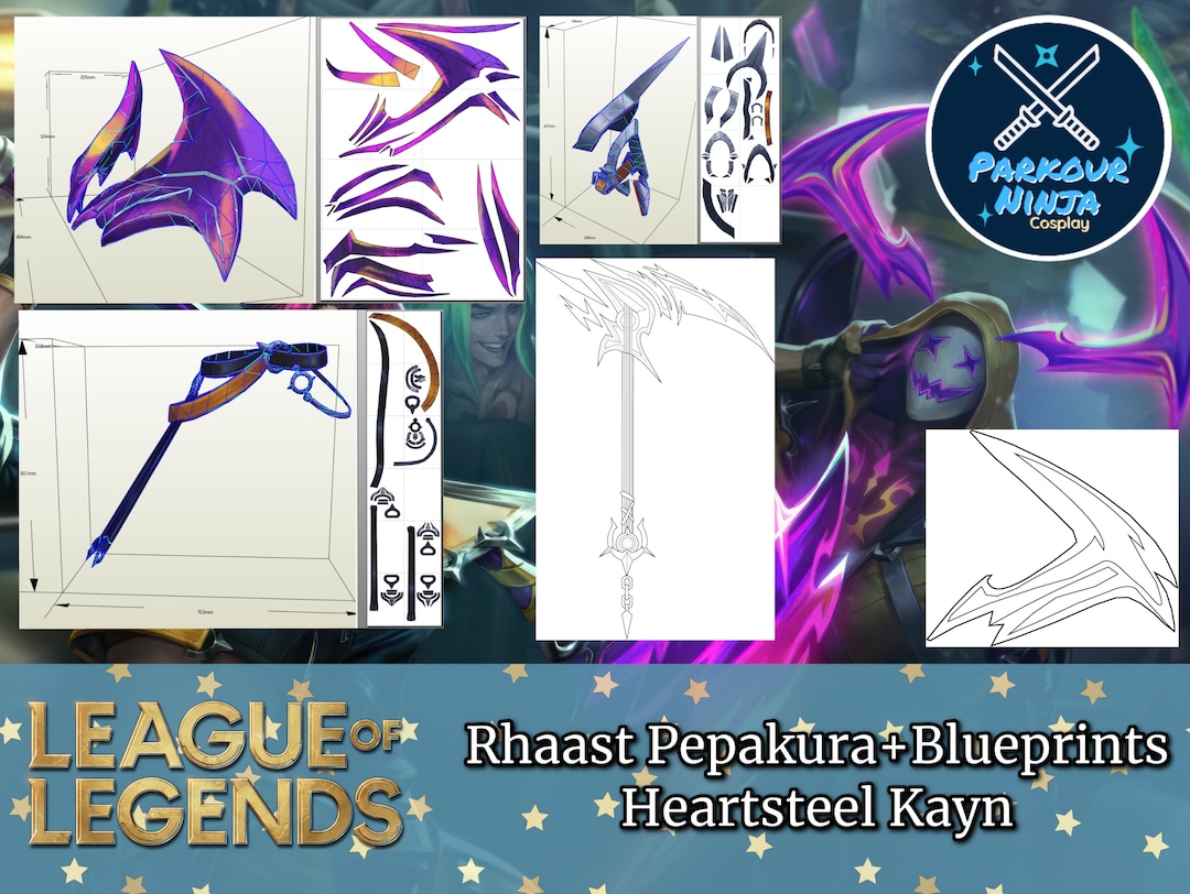 Heartsteel Kayn Rhaast Foam Template | Pepakura | Blueprint | League of ...