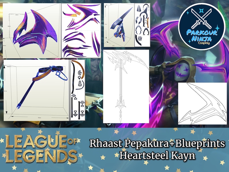 Heartsteel Kayn Rhaast Foam Template | Pepakura | Blueprint | League of ...