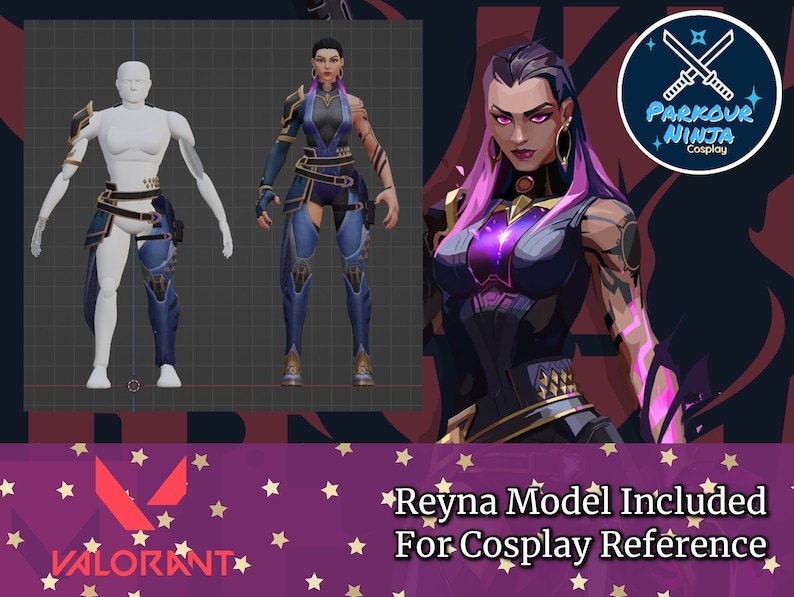 Reyna Cosplay Template | Pepakura for Cosplay | Valorant - Etsy Canada