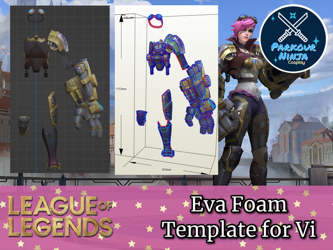 Default Vi EVA Foam Template | Pepakura | League of Legends | Base Vi ...