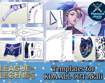 KDA All Out Ahri Template | Pepakura | League of Legends | KDA All Out ...