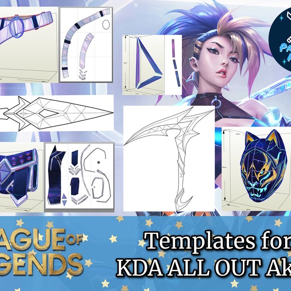 KDA Kai'sa Template Pepakura League of Legends KDA Popstars - Etsy