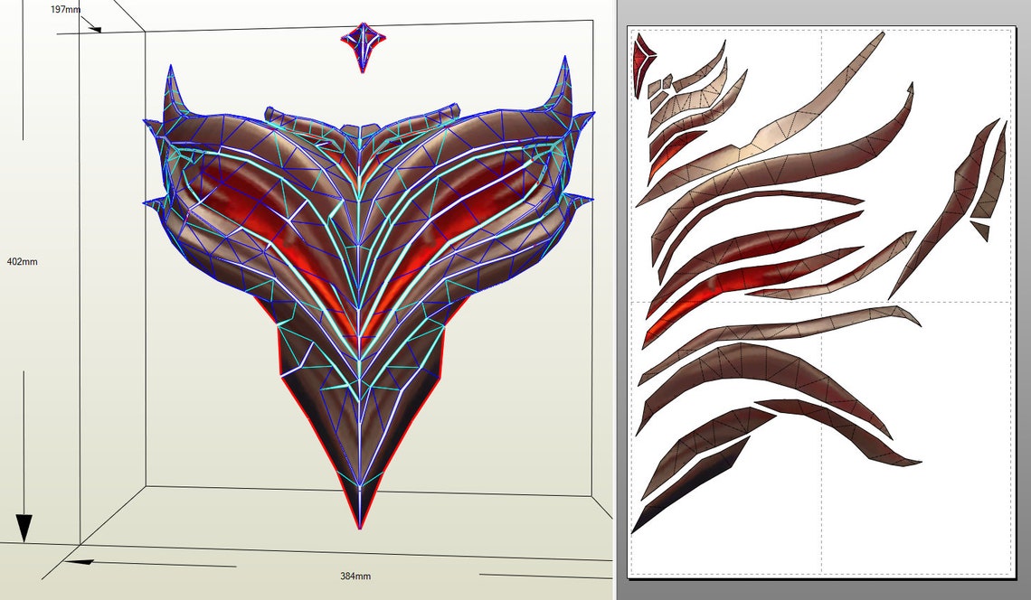 Immortalised Legend Ahri Cosplay Template | Pepakura for Cosplay ...