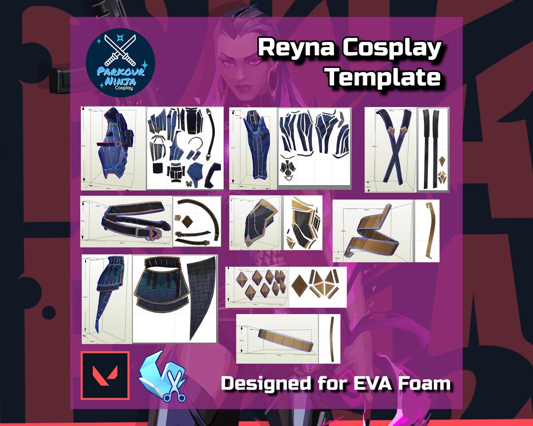 Reyna Cosplay Template | Pepakura for Cosplay | Valorant - Etsy