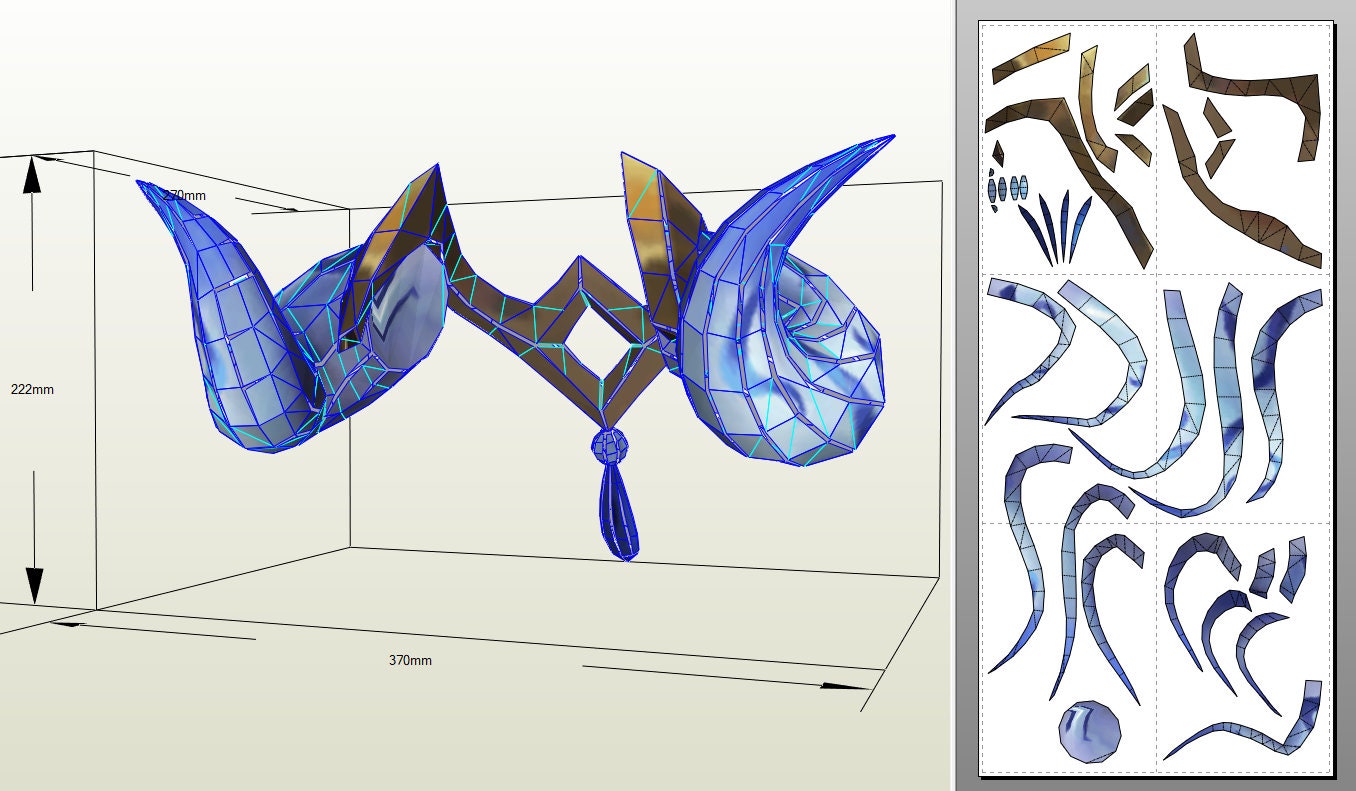 Porcelain Irelia Cosplay Template | Pepakura | Blueprint | League of ...