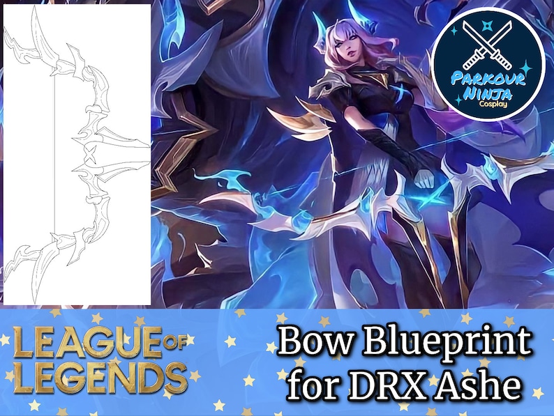 DRX Ashe Bow Cosplay Template - Blueprint for Cosplay - League of ...