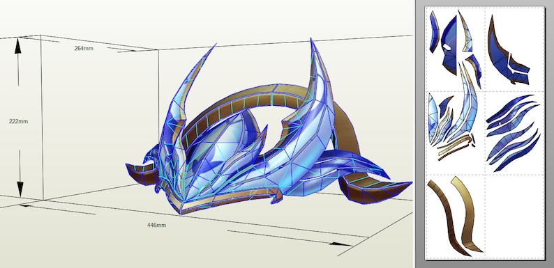 Porcelain Miss Fortune Cosplay Template | Pepakura | Blueprint | League ...