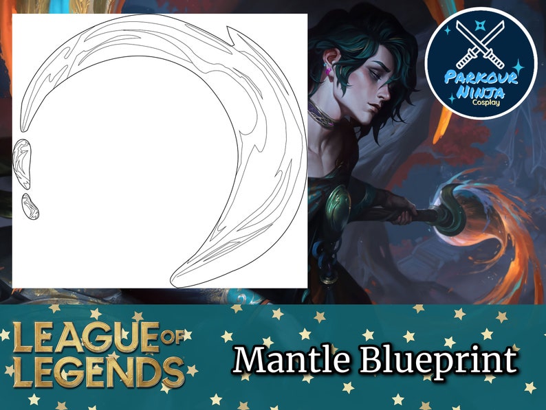 Hwei Cosplay Template | Pepakura | Blueprint | League of Legends - Etsy