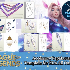 KDA All Out Ahri Template | Pepakura | League of Legends | KDA All Out ...