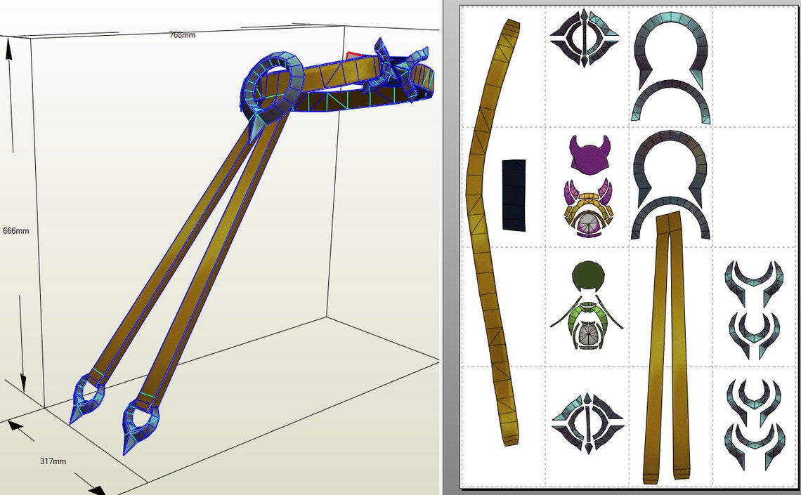 Heartsteel Kayn Template | Pepakura | Blueprint | League of Legends ...