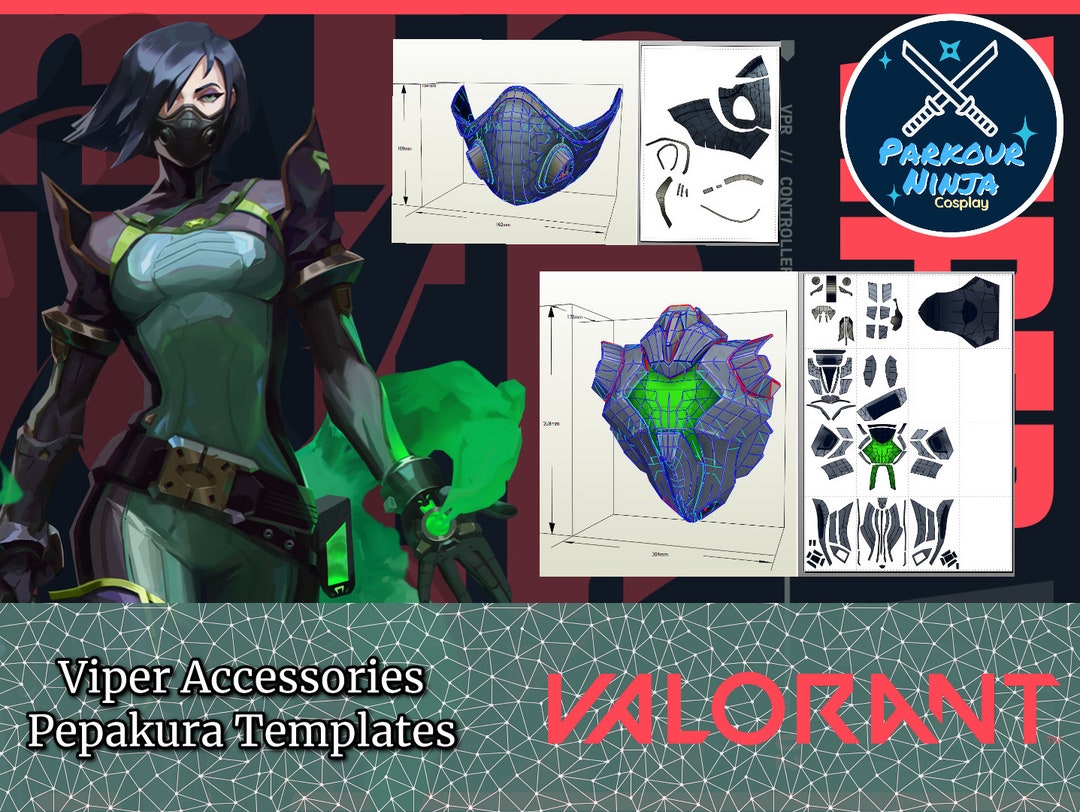 Viper Accessories Cosplay Template - Pepakura - Blueprint for Cosplay ...