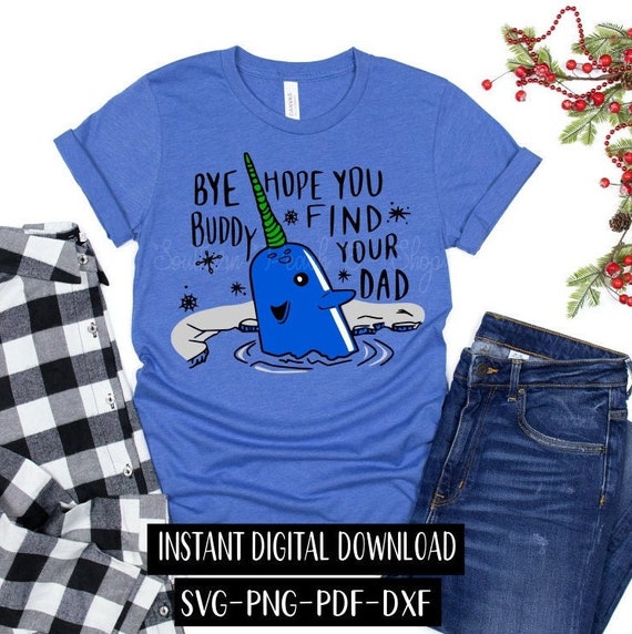 Mr. Narwhal SVG// Buddy the Elf mr. Narwhal SVG// Bye - Etsy