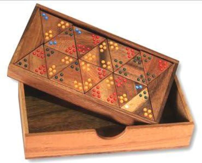 Triangular Dominoes Table Game – Wooden Tile Triominos Delux - Fun ...
