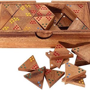Triangular Dominoes Table Game – Wooden Tile Triominos Delux - Fun ...