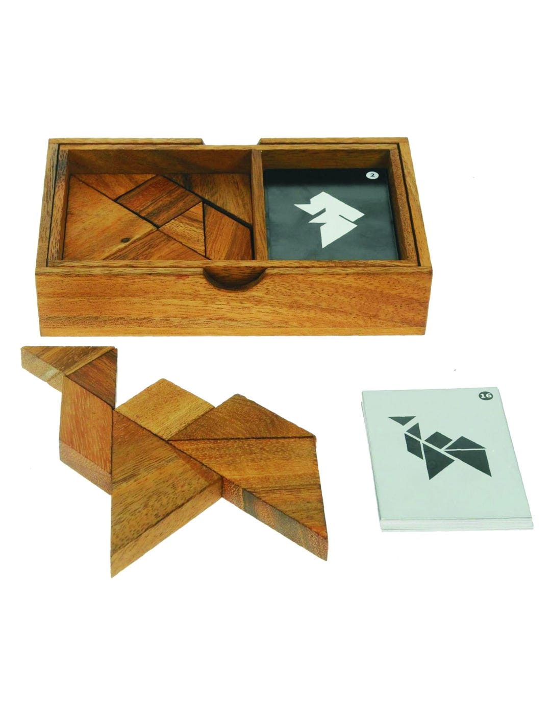 Double Tangram Wooden Table Game Fun Family Gift for Adults and Kids 2 ...