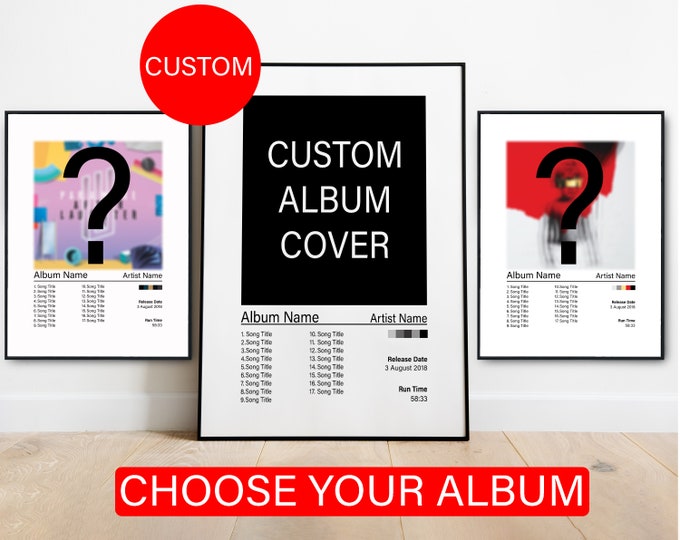Set of 3 Custom Album Poster Wall Art Home Decor Custom Music Gift ...