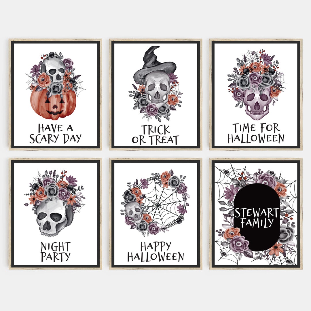 Halloween Decorations Halloween Poster Set Trick or Treat UNFRAMED Wall ...