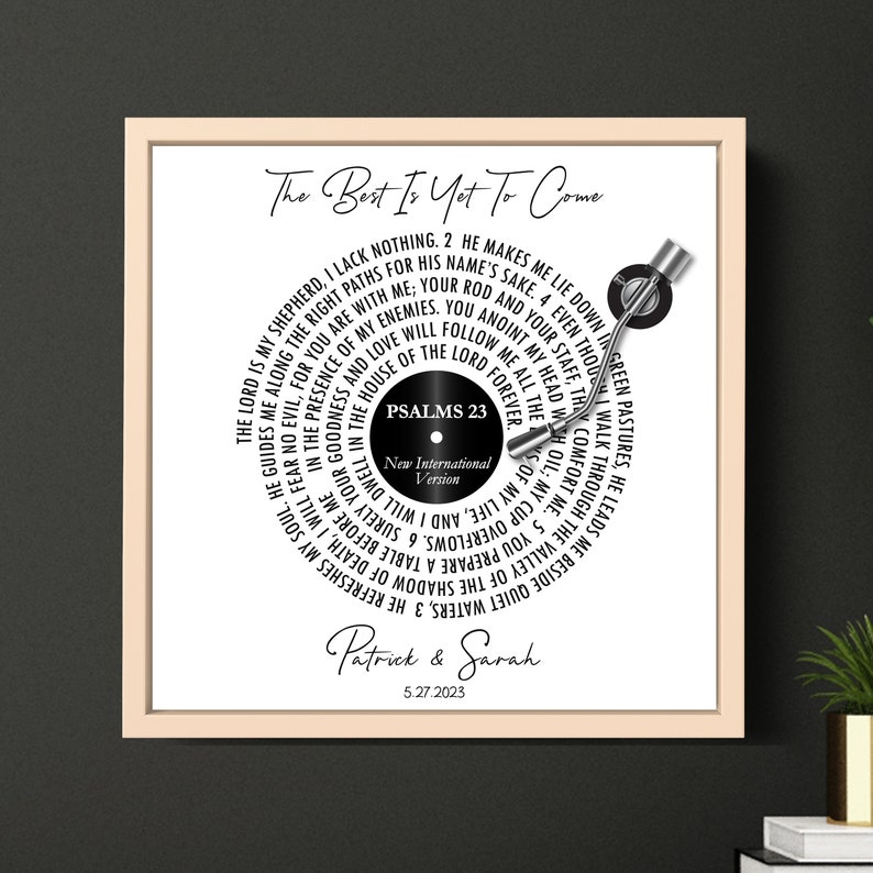 Framed Bible Chapter Anniversary and Wedding Gift Canvas Print in Vinyl ...