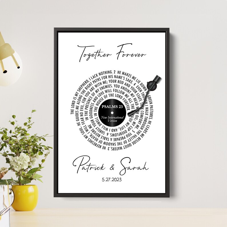 Framed Bible Chapter Anniversary and Wedding Gift Canvas Print in Vinyl ...