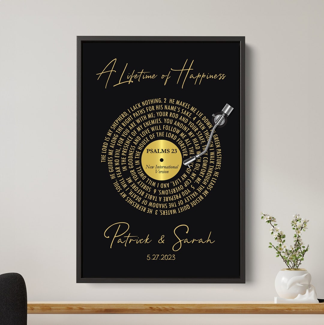 Framed Bible Chapter Anniversary and Wedding Gift Canvas Print in Vinyl ...