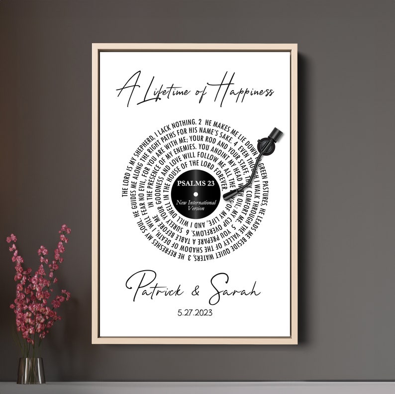 Framed Bible Chapter Anniversary and Wedding Gift Canvas Print in Vinyl ...