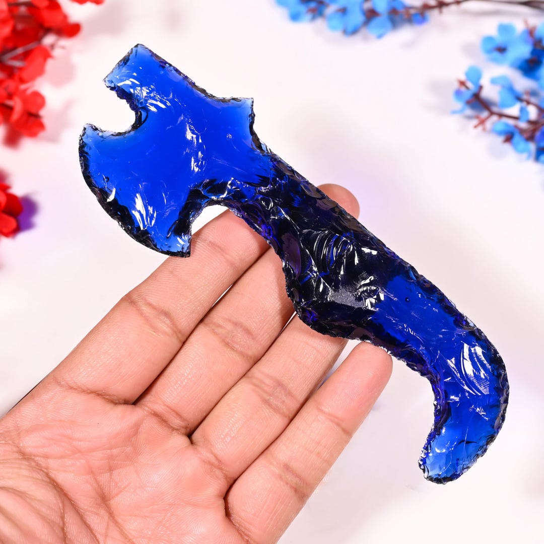 Beautiful Rare Darg Blue Glass Sharp Axe Heads Stone Axe Glass Axe Hand ...