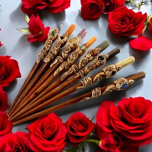 Crystal Point Stick, Mix Hair Stick, Pencil Hair Stick, Quartz Hair ...