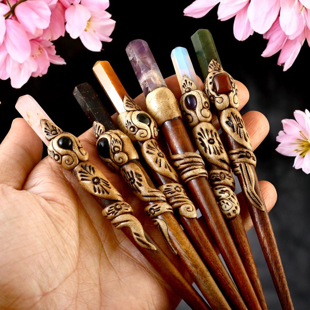 Crystal Point Stick, Mix Hair Stick, Pencil Hair Stick, Quartz Hair ...