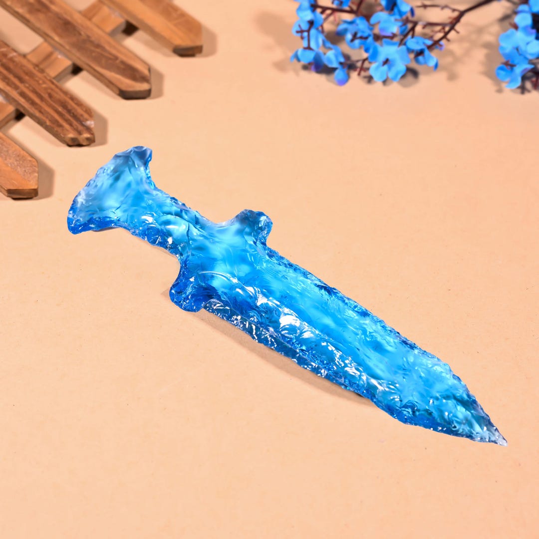 Rare Blue Glass Knives Stone Emstone Hand Knapped Knives Lava Blades ...