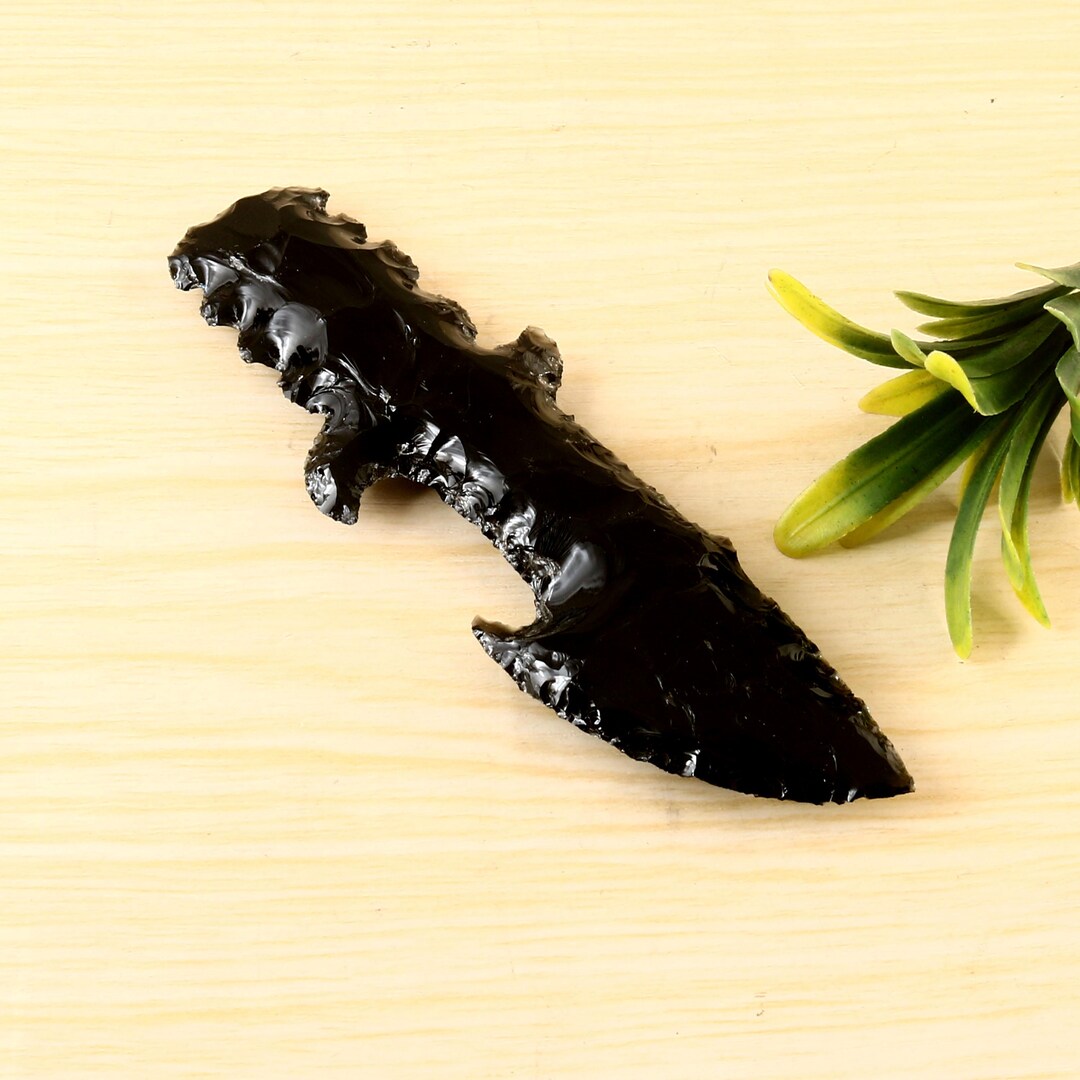 Beautiful Black Obsidian Athame Obsidian Knife, Handmade Stone Knife ...