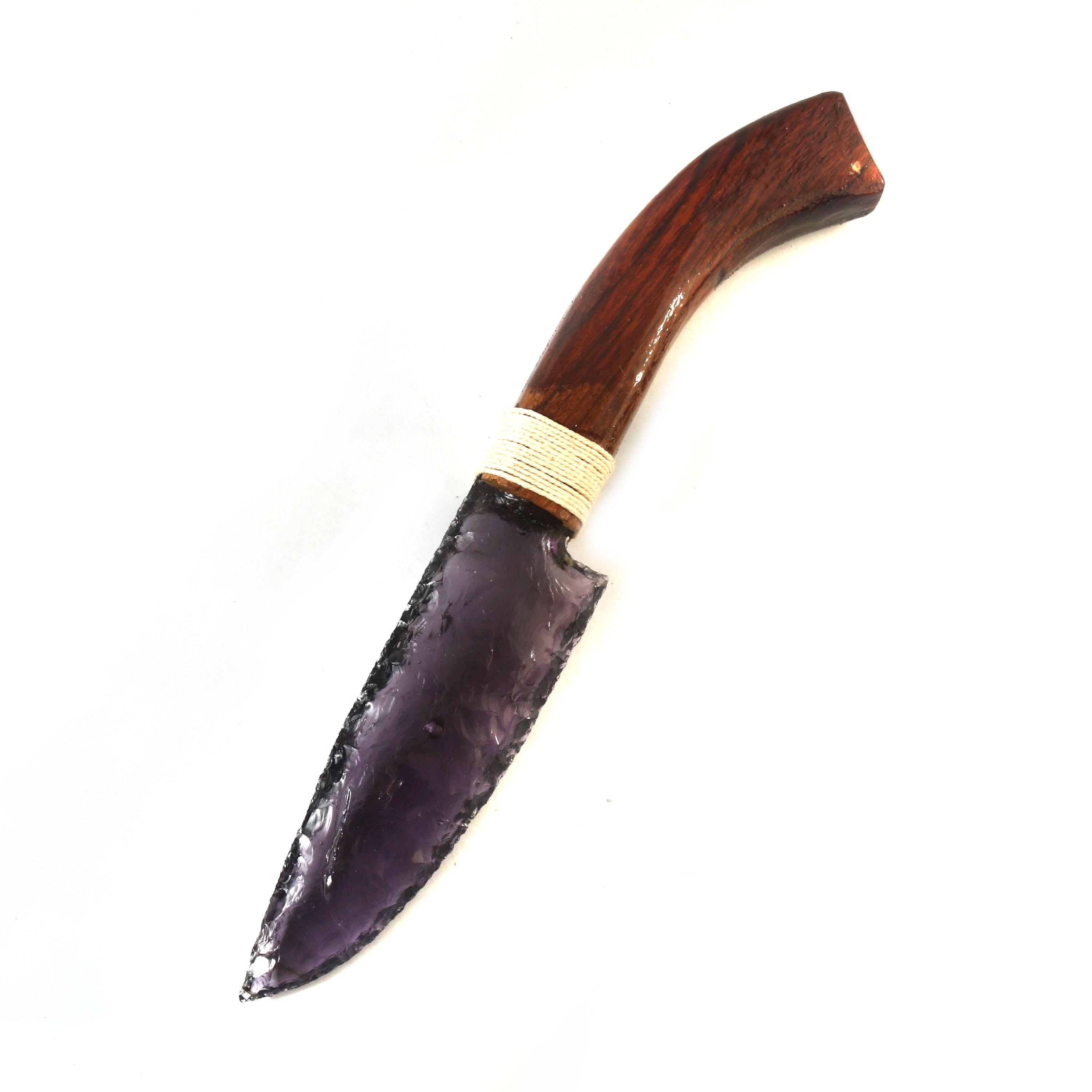 10" New Rare Handle Purple Obsidian Crystal Glass Knife Daggers Gifted ...