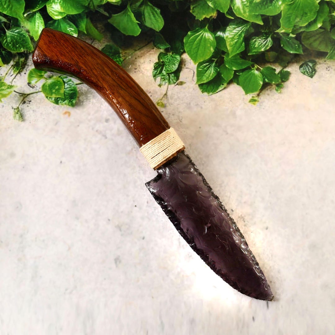 10" New Rare Handle Purple Obsidian Crystal Glass Knife Daggers Gifted ...