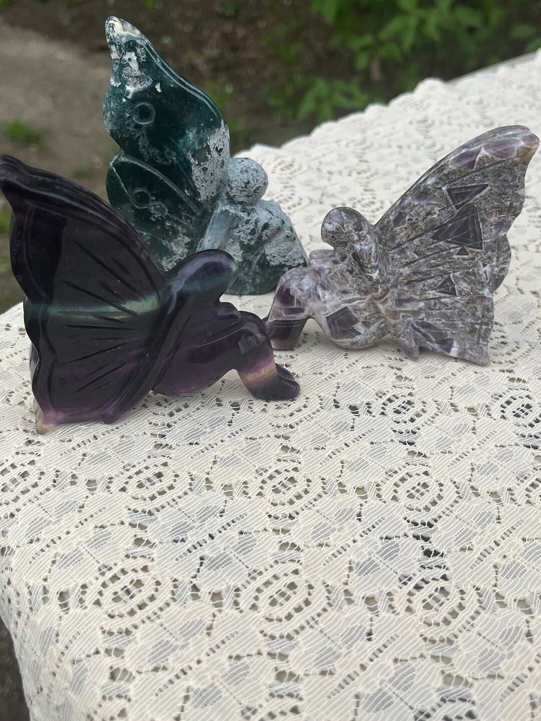 Self-standing Crystal Fairies You Pick Fluorite Chevron Amethyst Moss ...