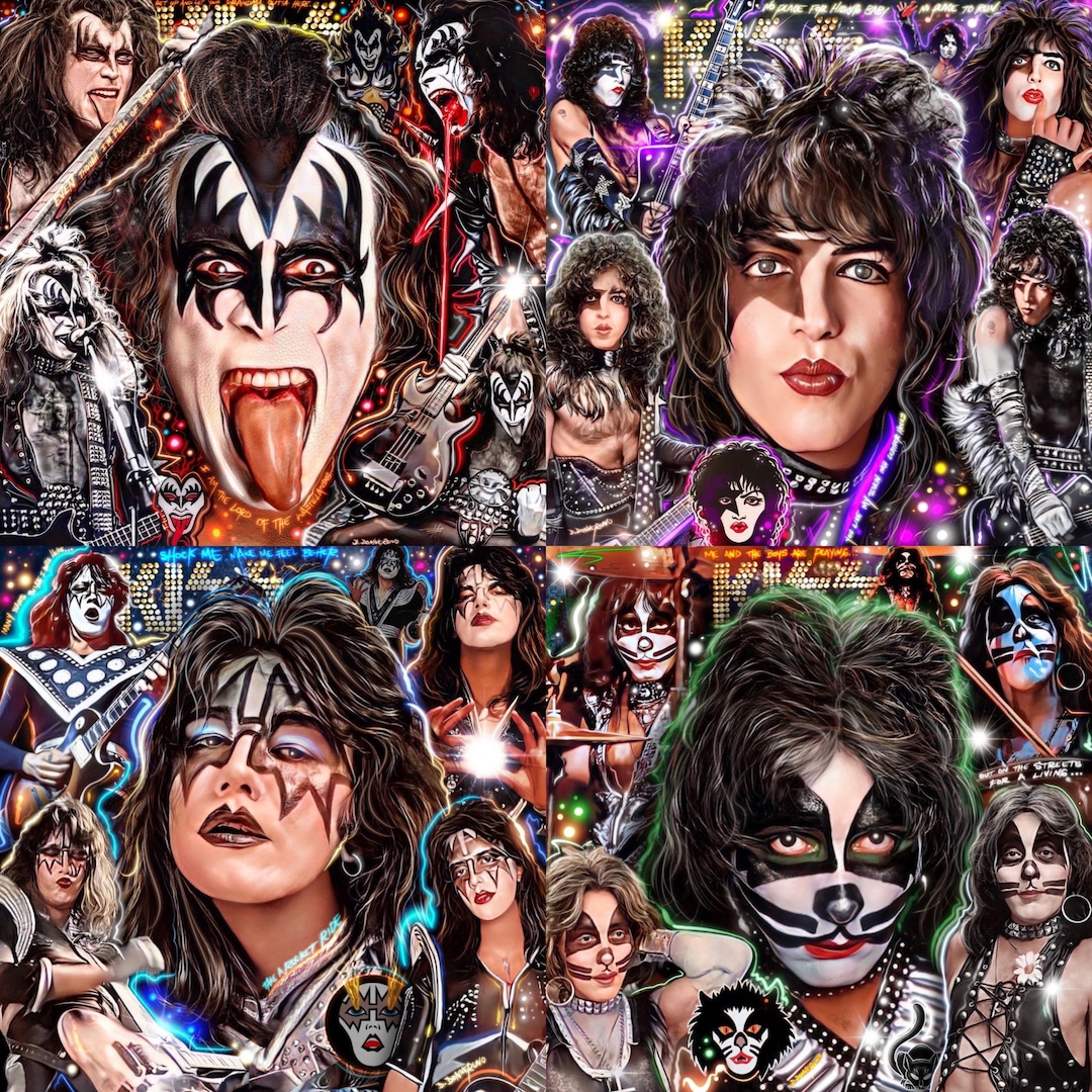 KISS PORTRAITS. Set of 4 Bundle - Etsy
