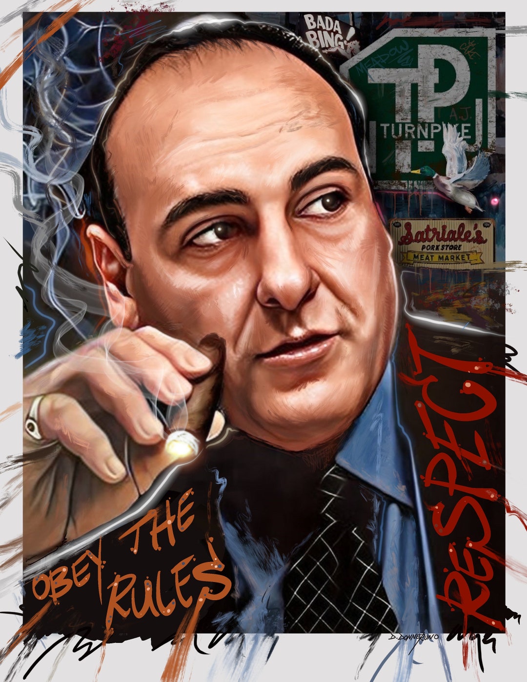 TONY SOPRANO . the Sopranos Portrait - Etsy
