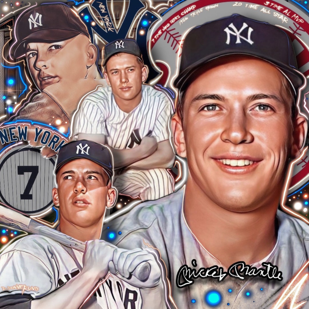 MICKEY MANTLE PORTRAIT New York Yankees - Etsy
