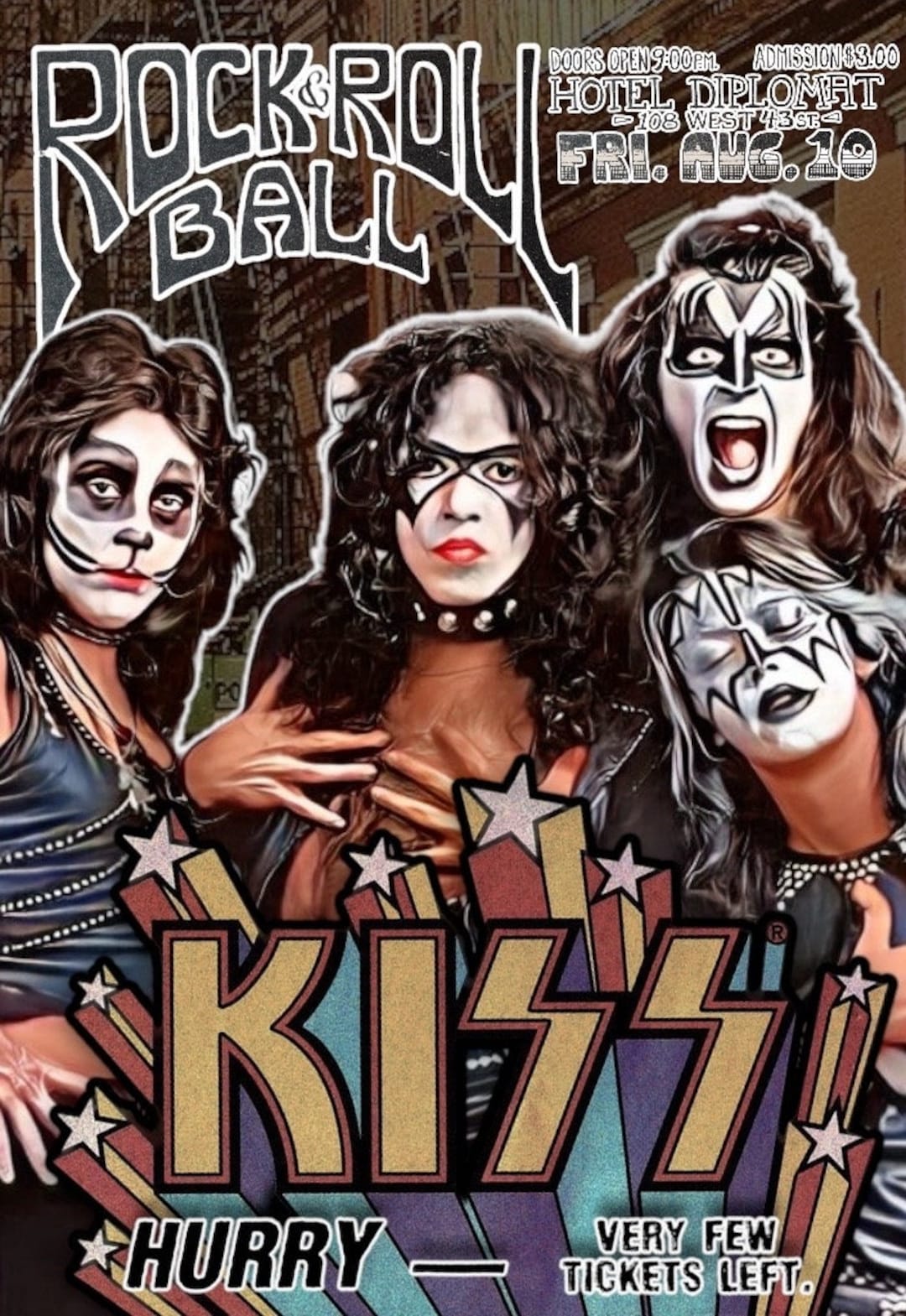 KISS “rock and Roll Ball” Concert Poster. - Etsy