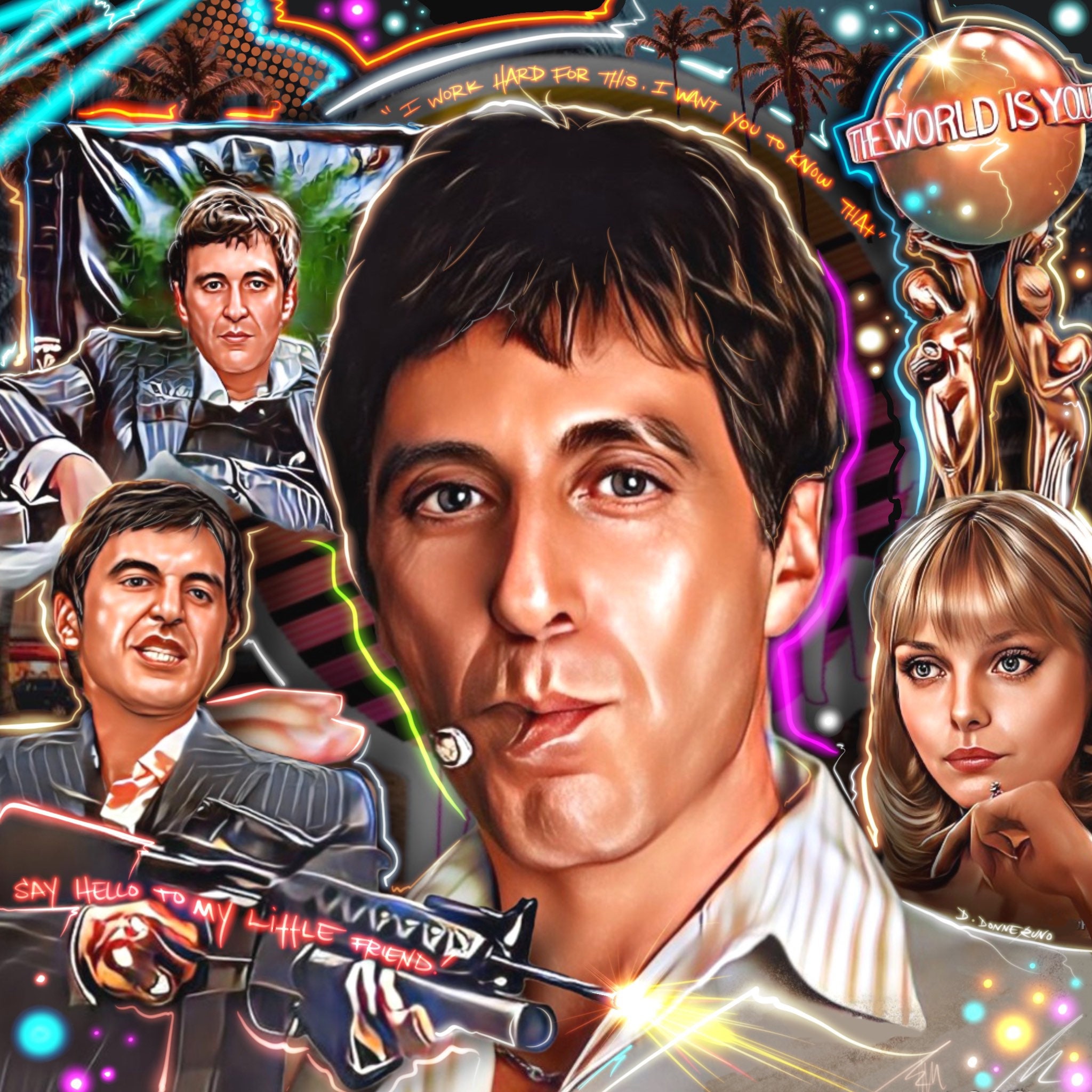 SCARFACE “the World is Yours” Al Pacino Portrait - Etsy