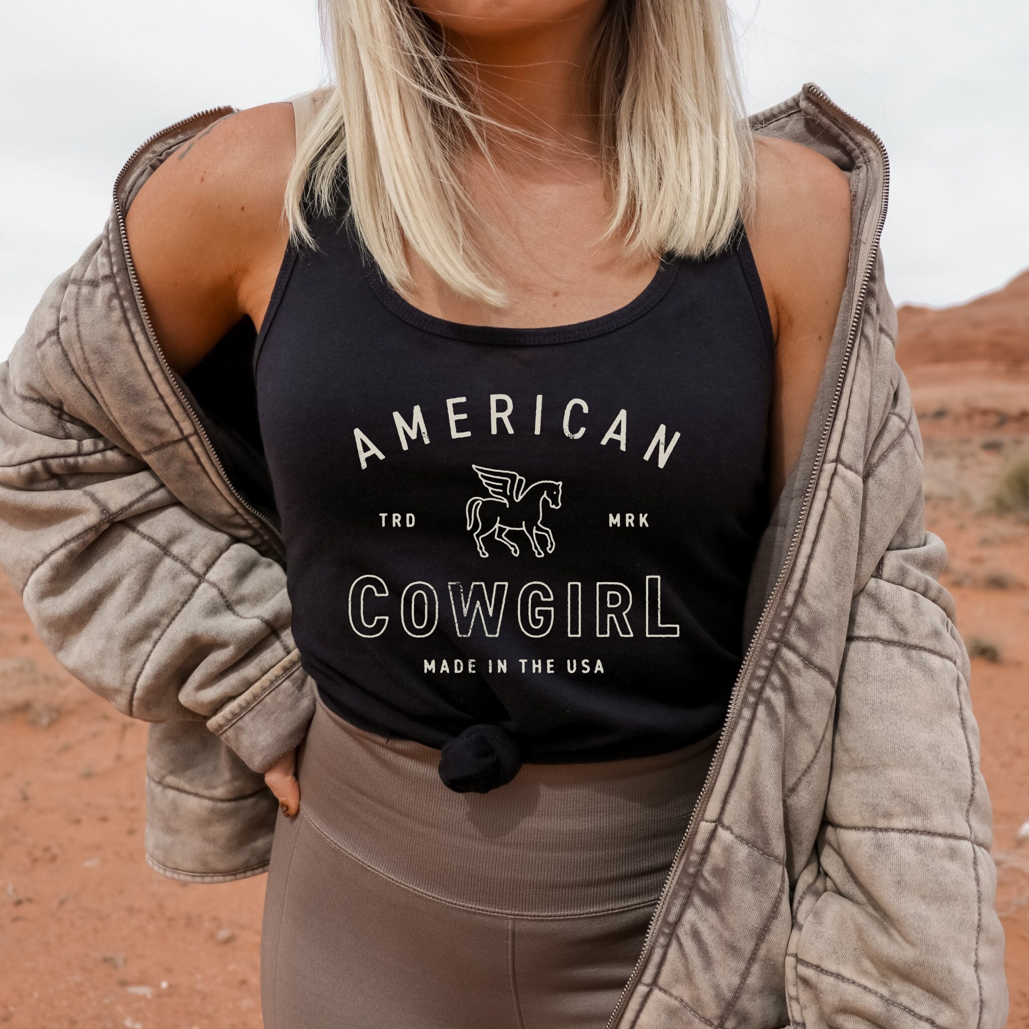 American Cowgirl Tank, Western Tank, Cowgirl Tank Top, Cowgirl Shirt ...