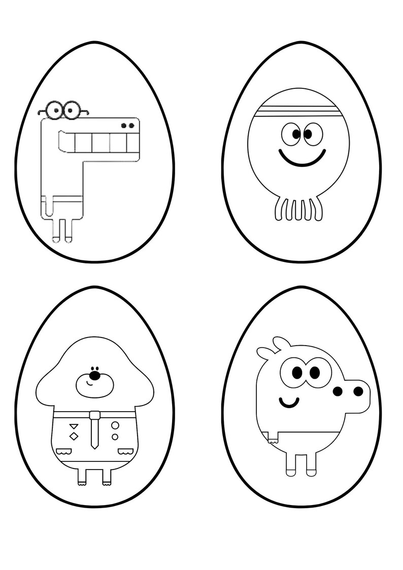 Easter Duggee Colouring Sheets. Personalisation Available - Etsy